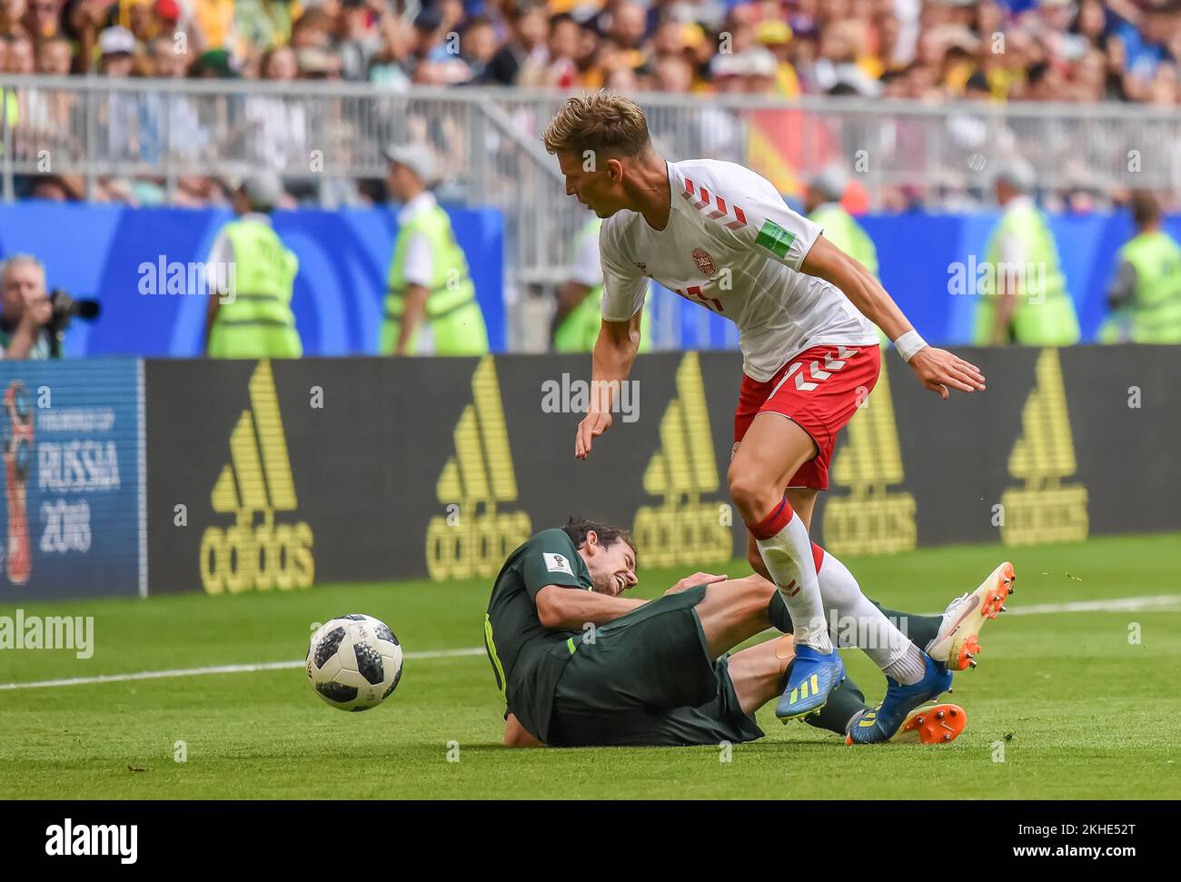 Samara, Russia – June 21, 2018. Denmark national football team defender ...