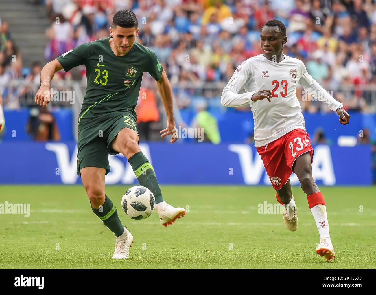 Samara, Russia – June 21, 2018. Australia midfielder Tom Rogic and ...
