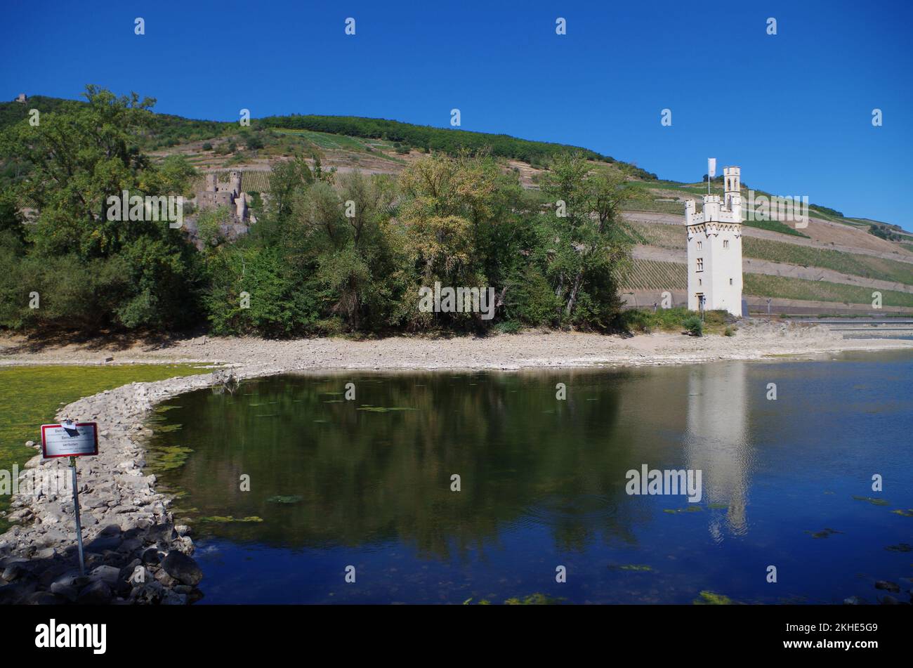 The natural stone walkway leading ton the Rhine River leading to the ...