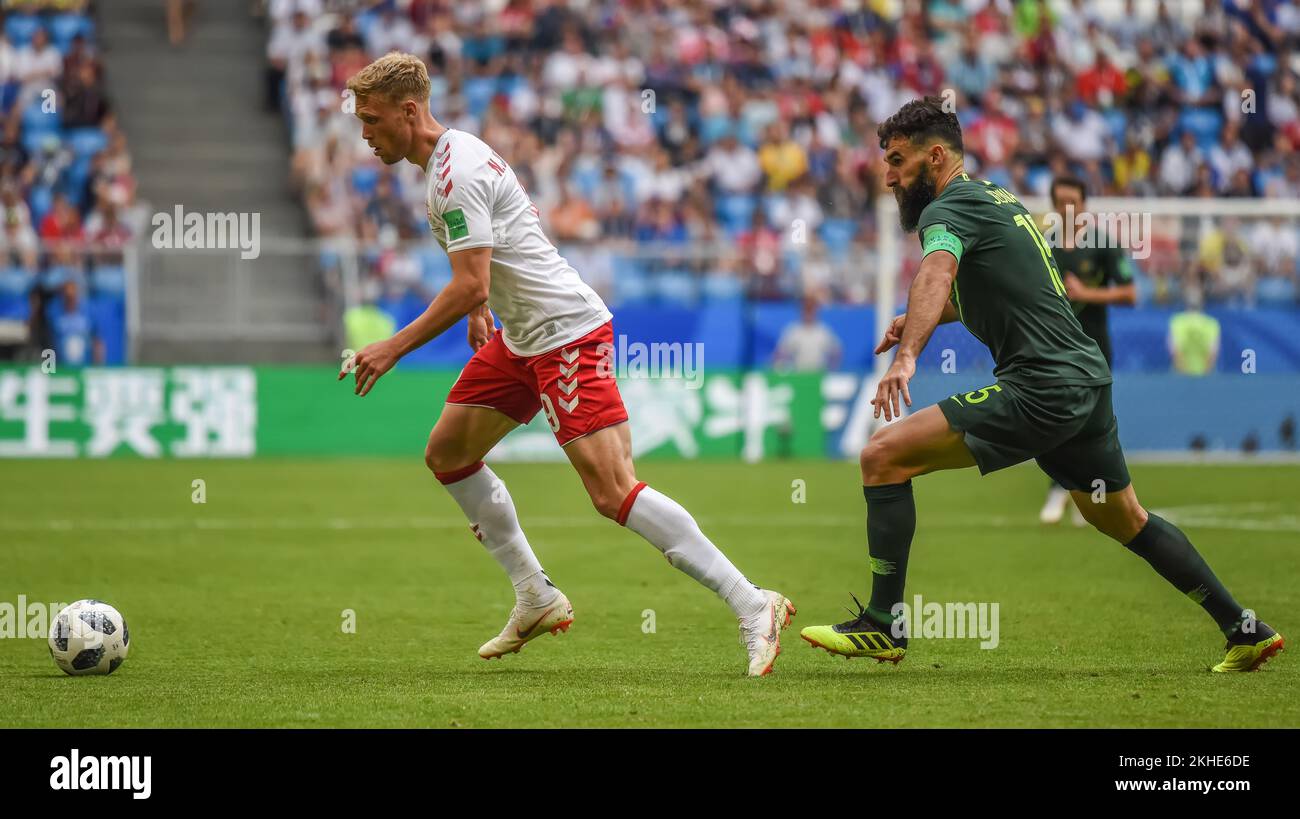 Samara, Russia – June 21, 2018. Denmark national football team striker ...