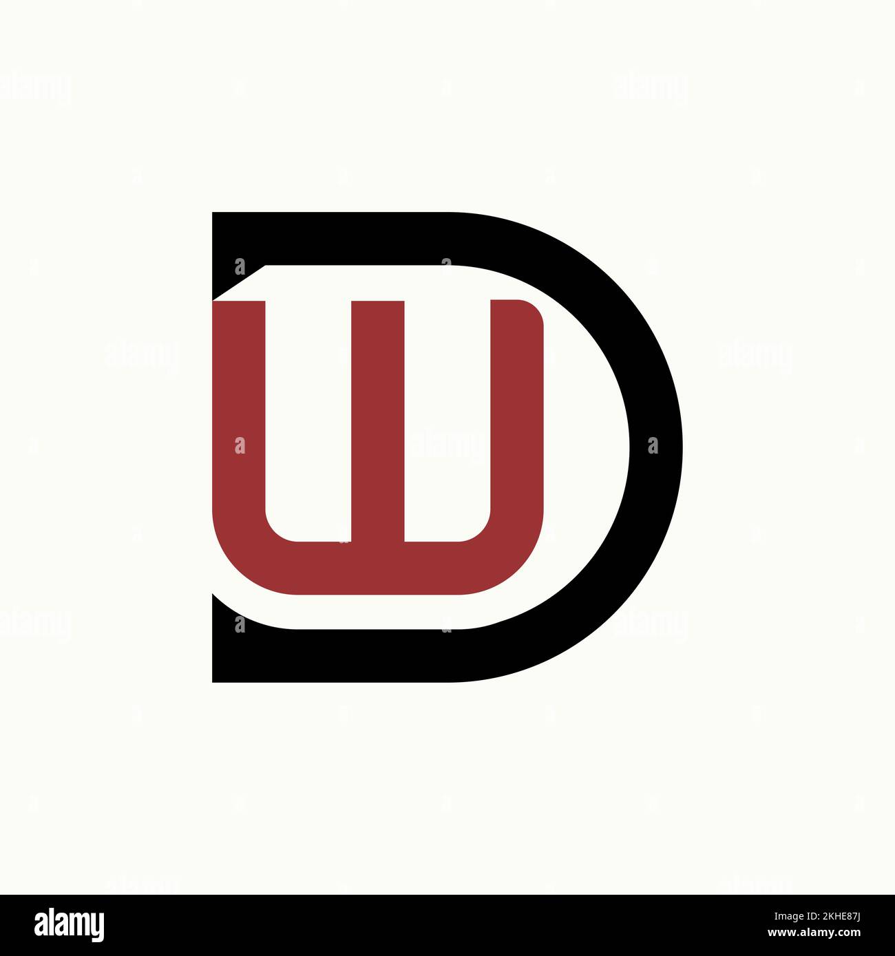 Simple and unique letter or word DW or WD font on line inside image ...