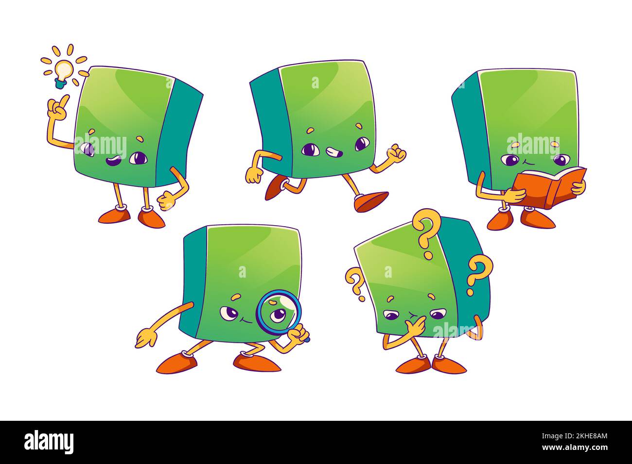 Rectangular parallelepiped or cuboid cartoon character emotions ...