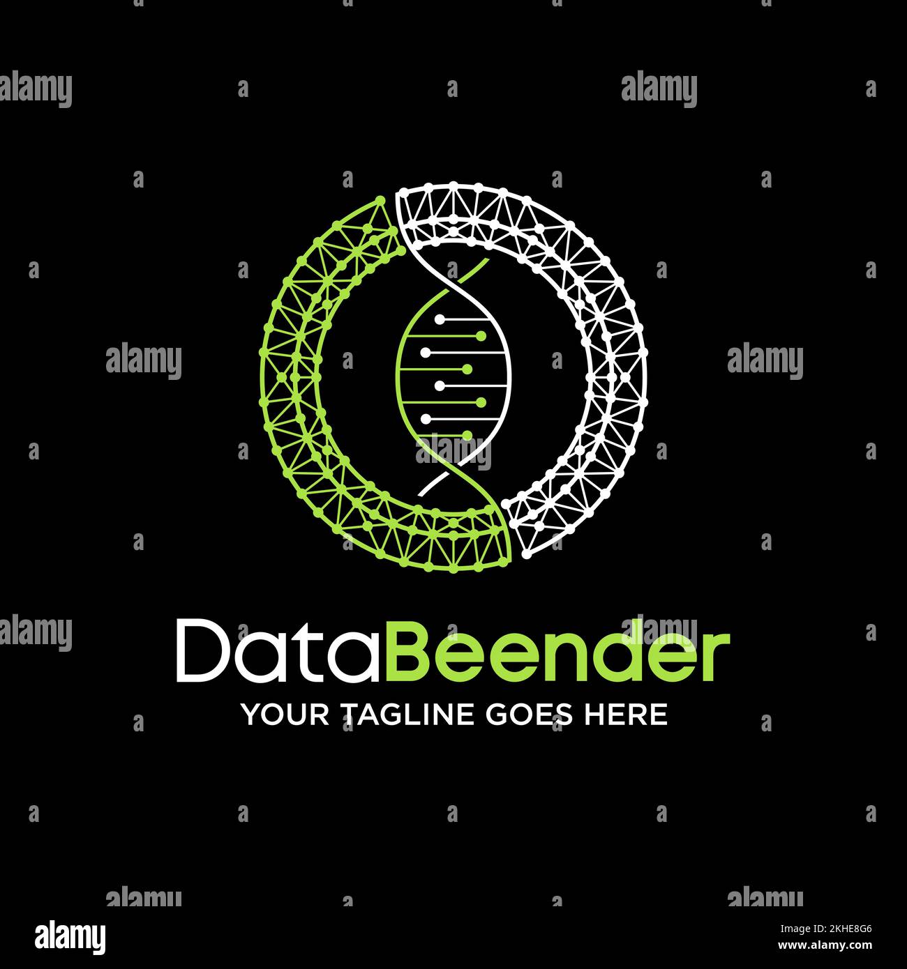 Simple and unique DNA sign with art tech motif around template image ...