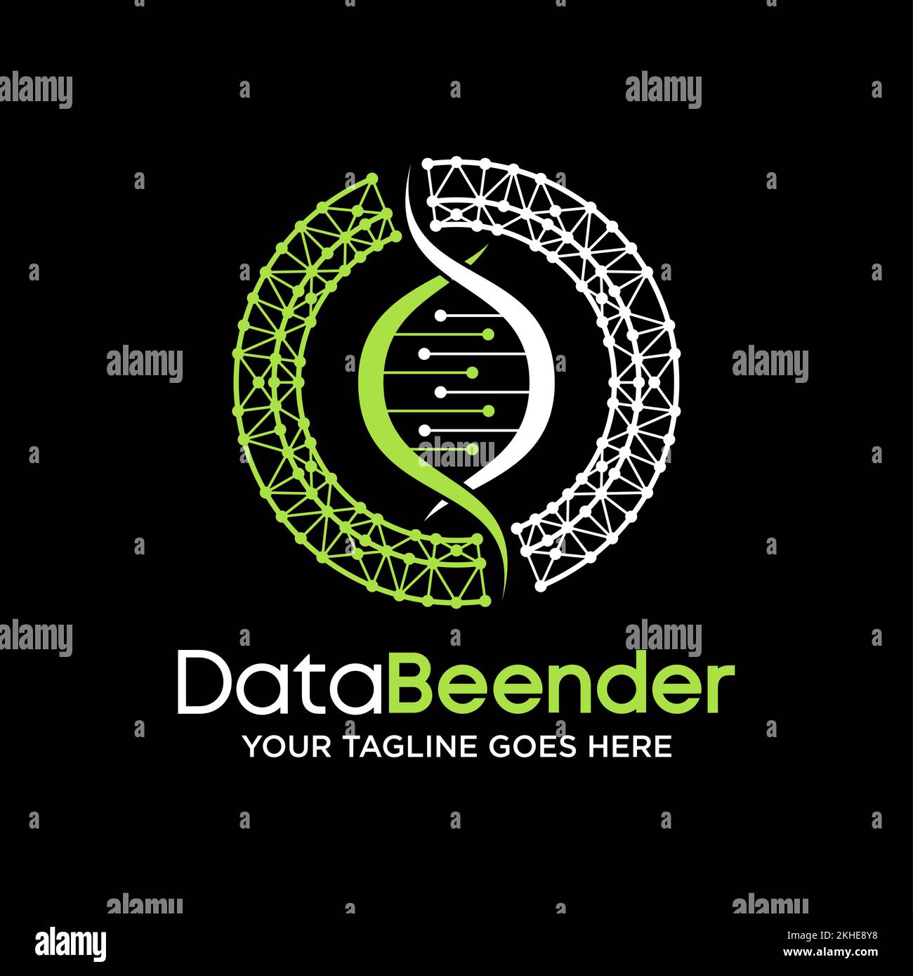 Simple and unique DNA sign with art tech motif around template image ...