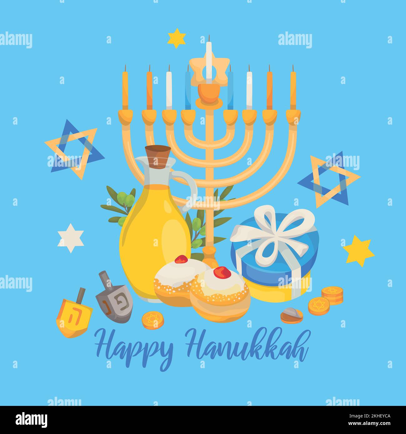 Hanukkah celebration symbols attributes hi-res stock photography and ...