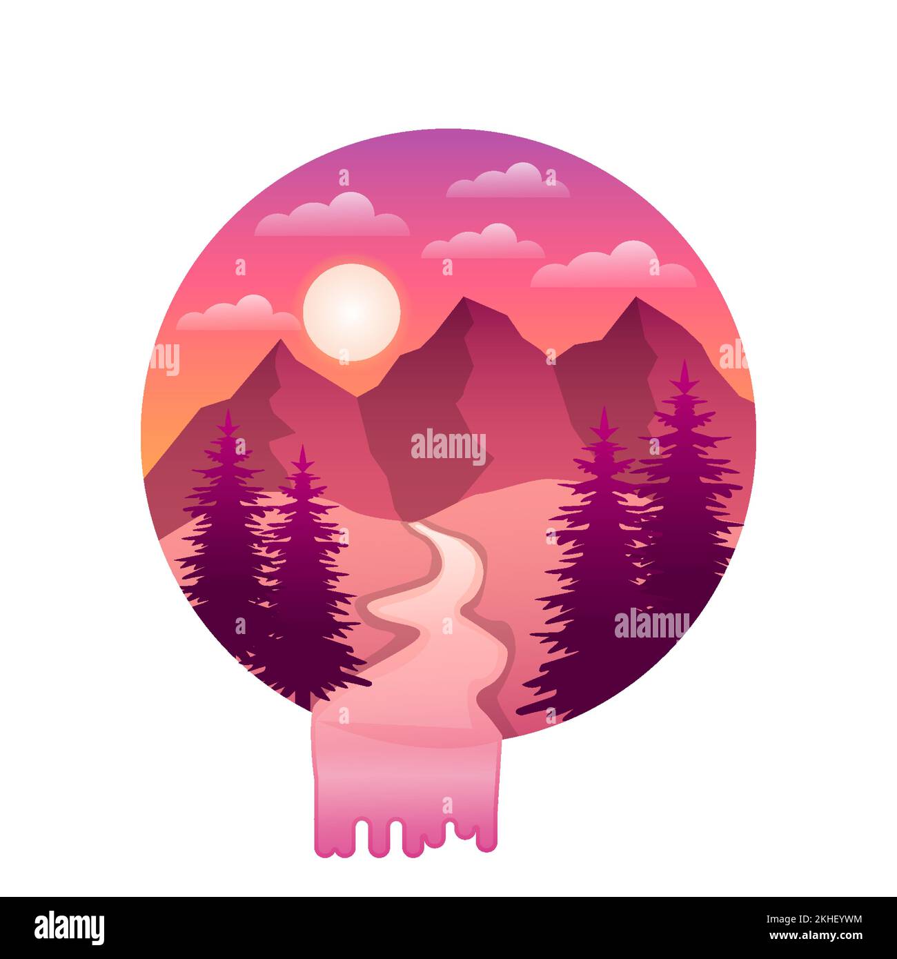 Mountain range in scenic Cut Out Stock Images & Pictures - Alamy