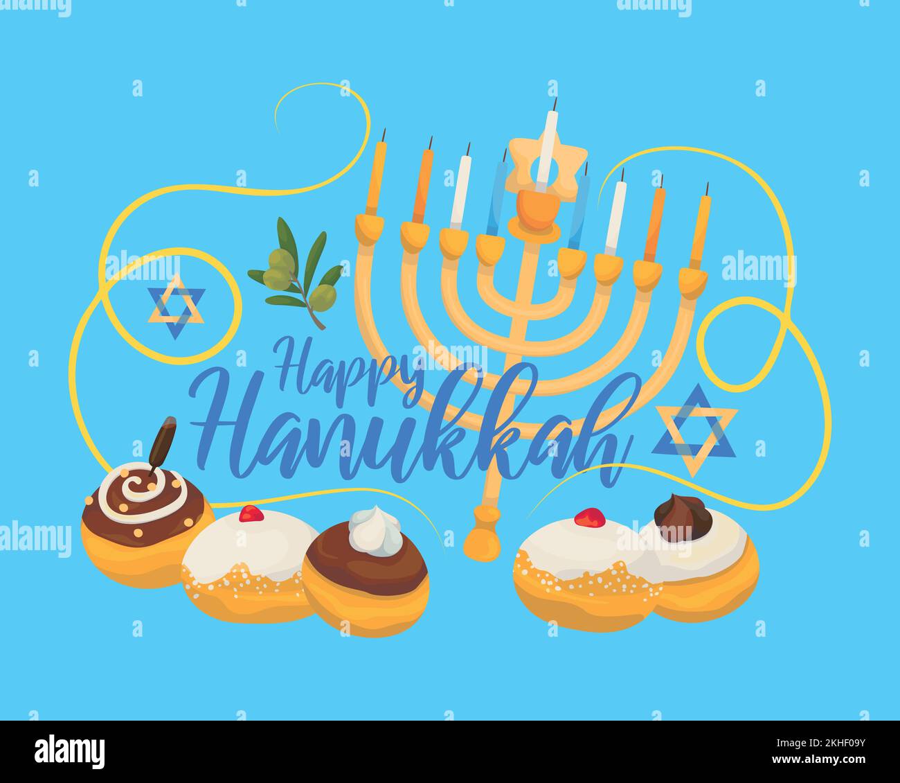 Hanukkah celebration symbols attributes hi-res stock photography and ...