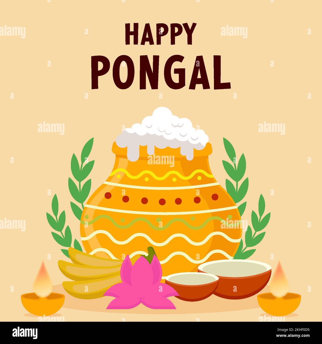 Happy pongal vector vectors hi-res stock photography and images - Alamy