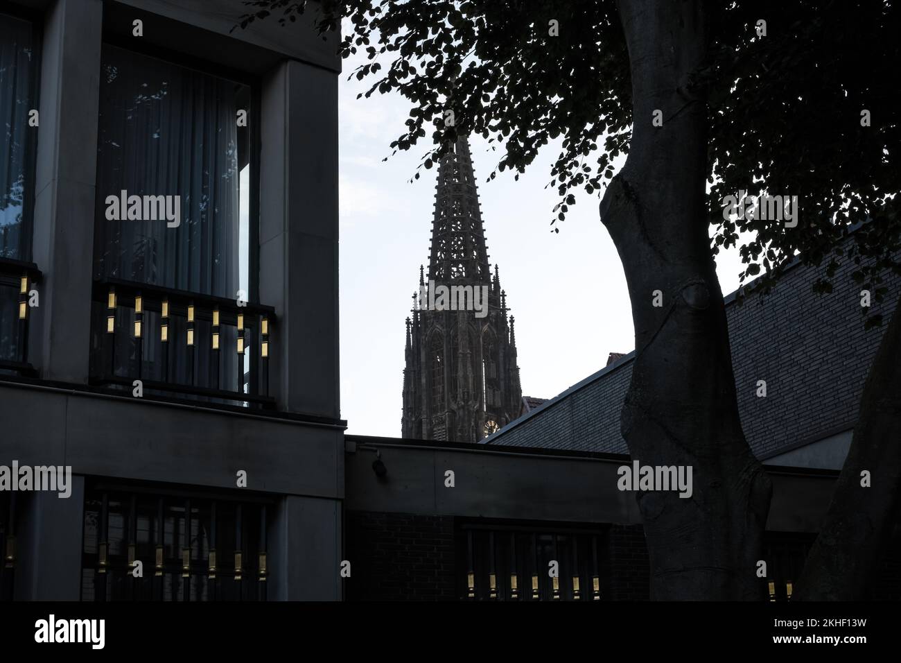 Architectural detail of St Lambert's Church (German: St. Lamberti), a ...