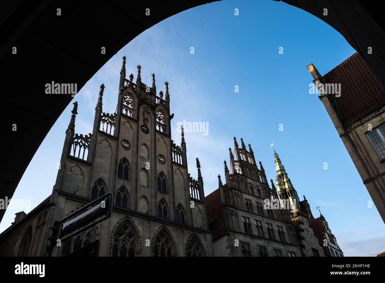 Architectural detail of the historic city center of Münster in North ...