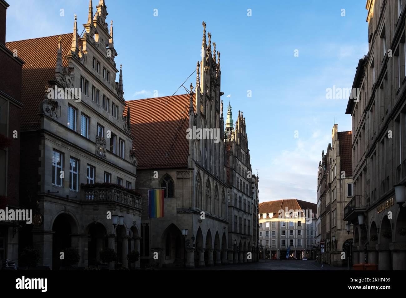 Architectural detail of the historic city center of Münster in North ...
