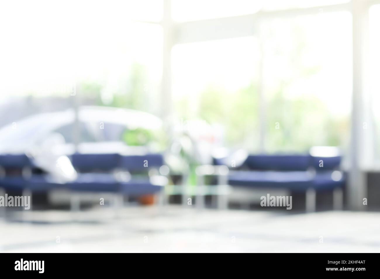 blurry image of a modern interior in a car dealership office Stock ...