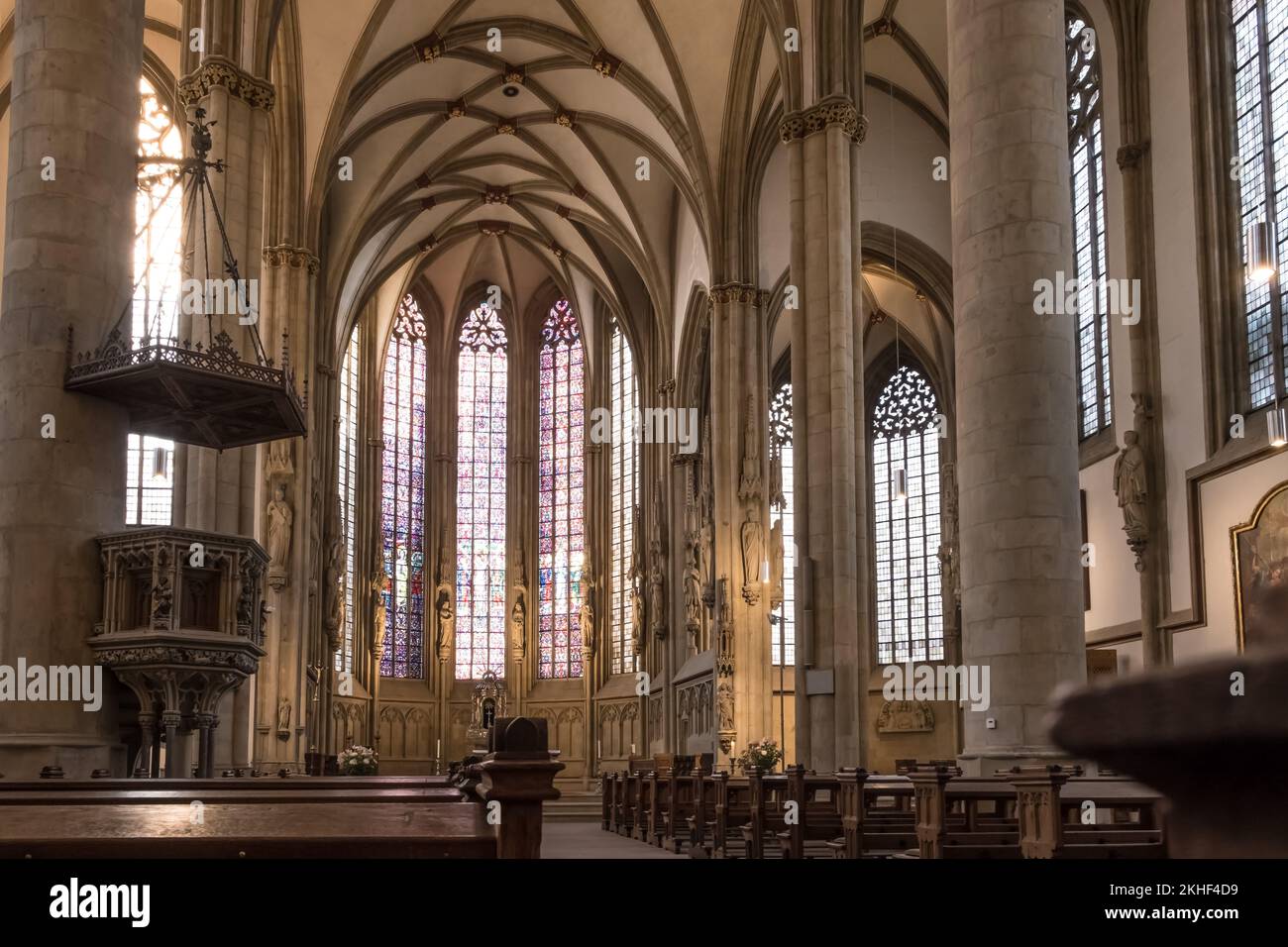 Architectural detail of St Lambert's Church (German: St. Lamberti), a ...
