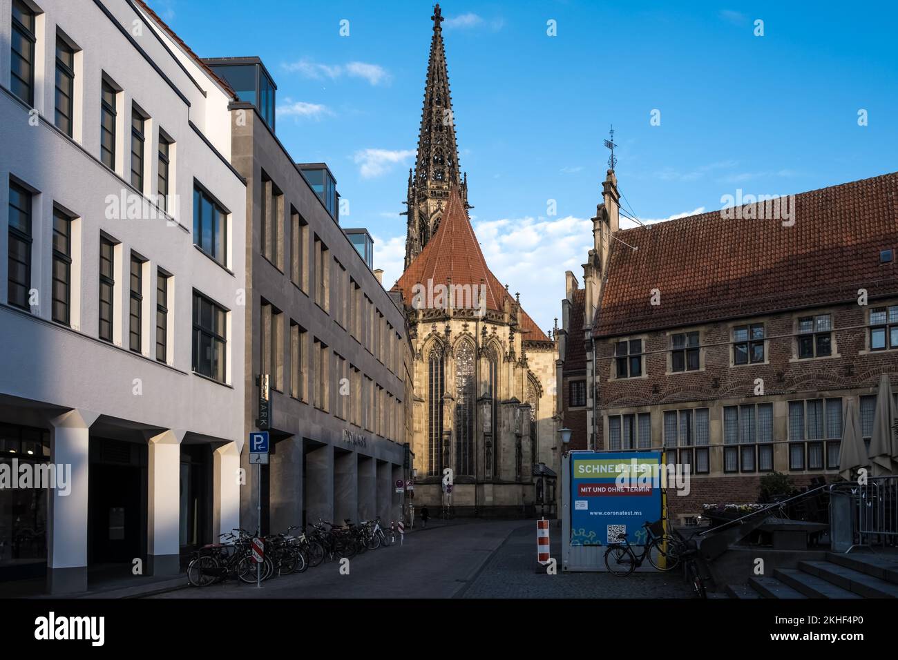 Architectural detail of St Lambert's Church (German: St. Lamberti), a ...