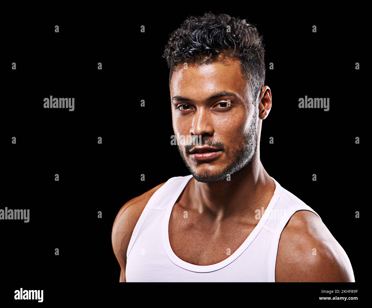 Handsome sportsman guy in black hi-res stock photography and images - Alamy