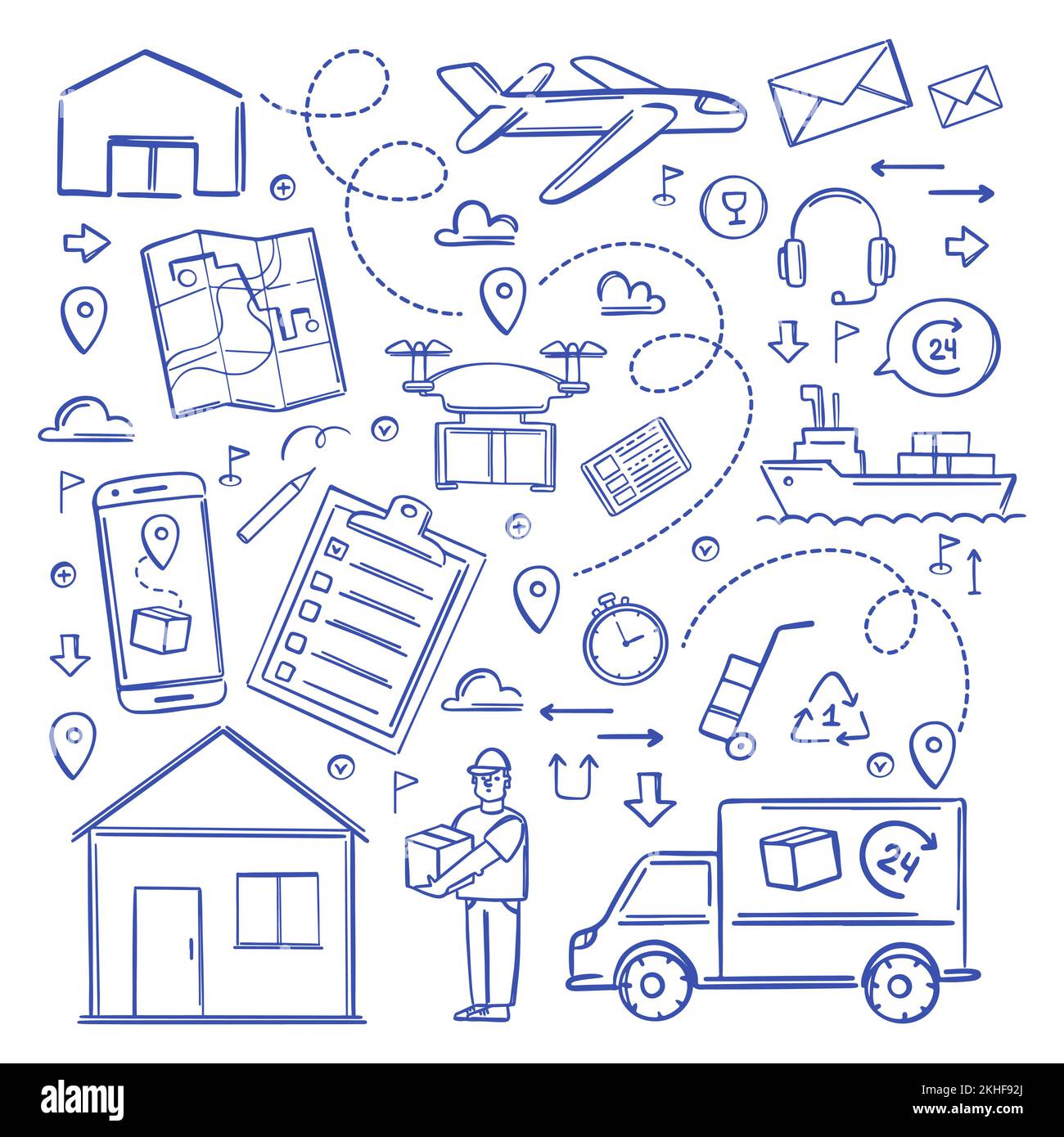 Delivery mono Stock Vector Images - Alamy