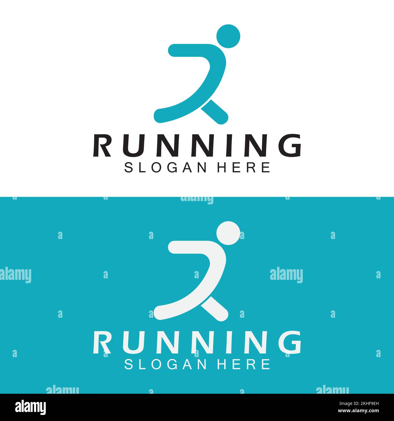 Letter R for running logo design combination letter R and people Stock ...