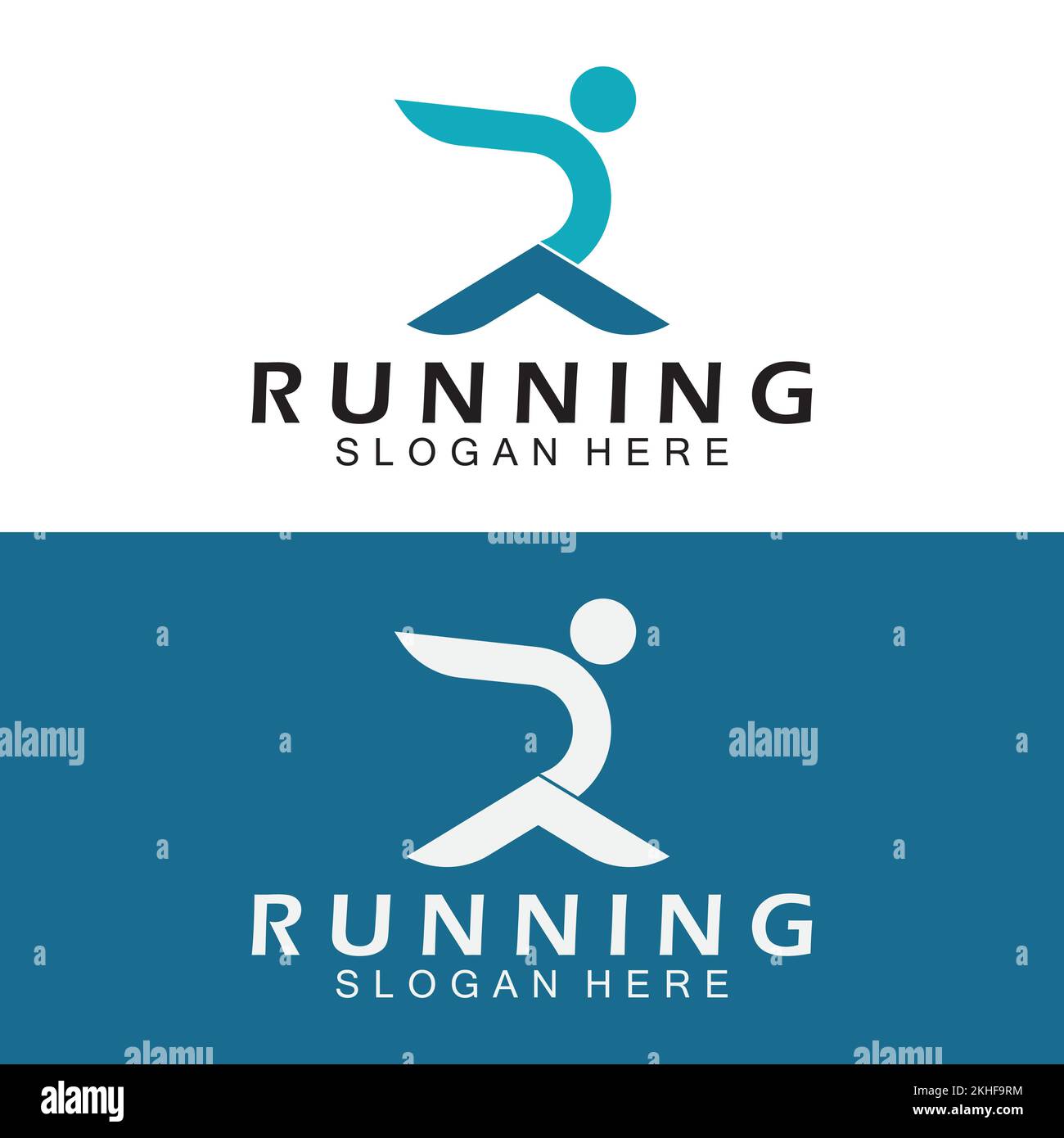 Letter R for running logo design combination letter R and people Stock ...