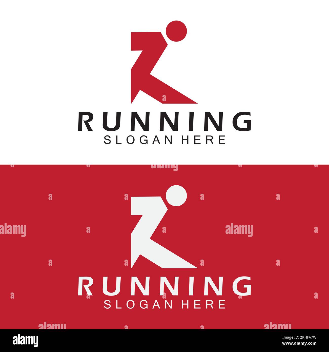 Letter R for running logo design combination letter R and people Stock ...