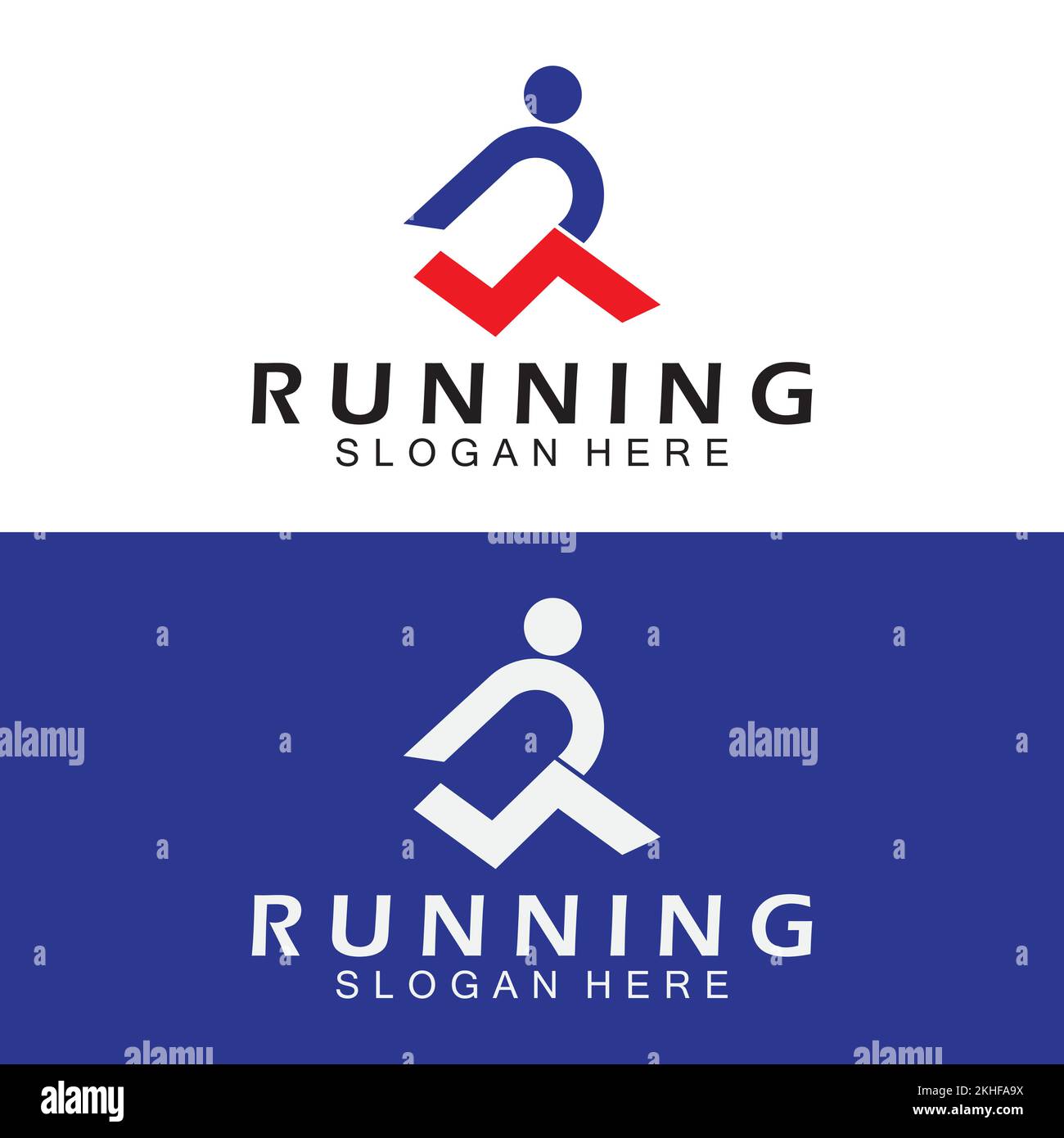 Letter R for running logo design combination letter R and people Stock ...