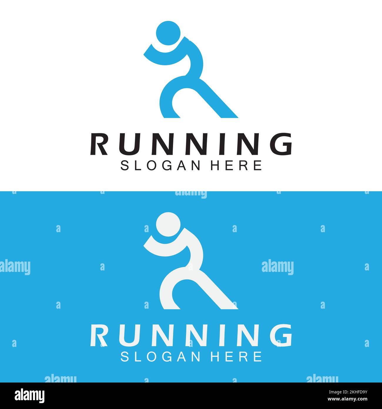 Letter R for running logo design combination letter R and people Stock ...