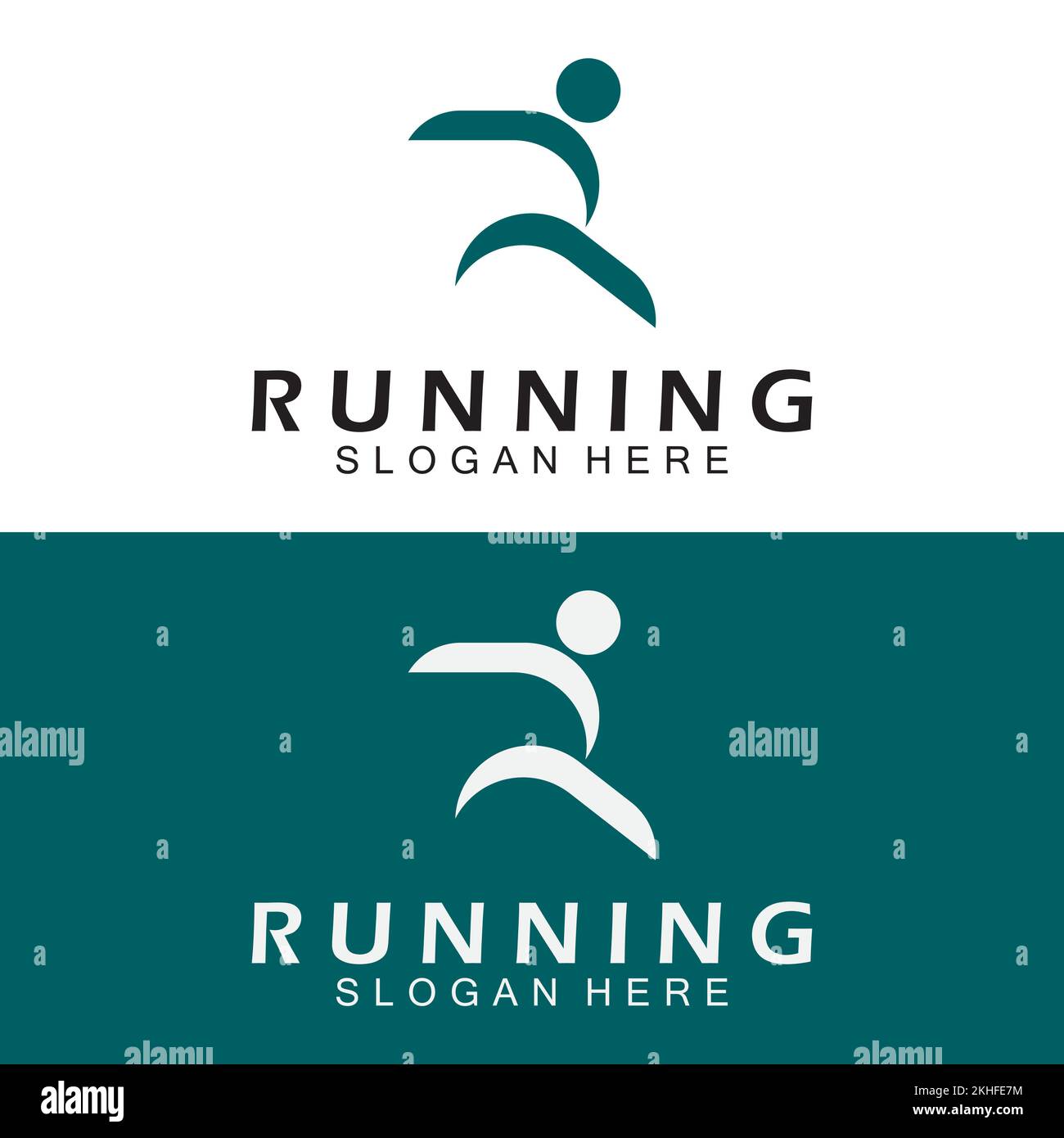 Letter R for running logo design combination letter R and people Stock ...