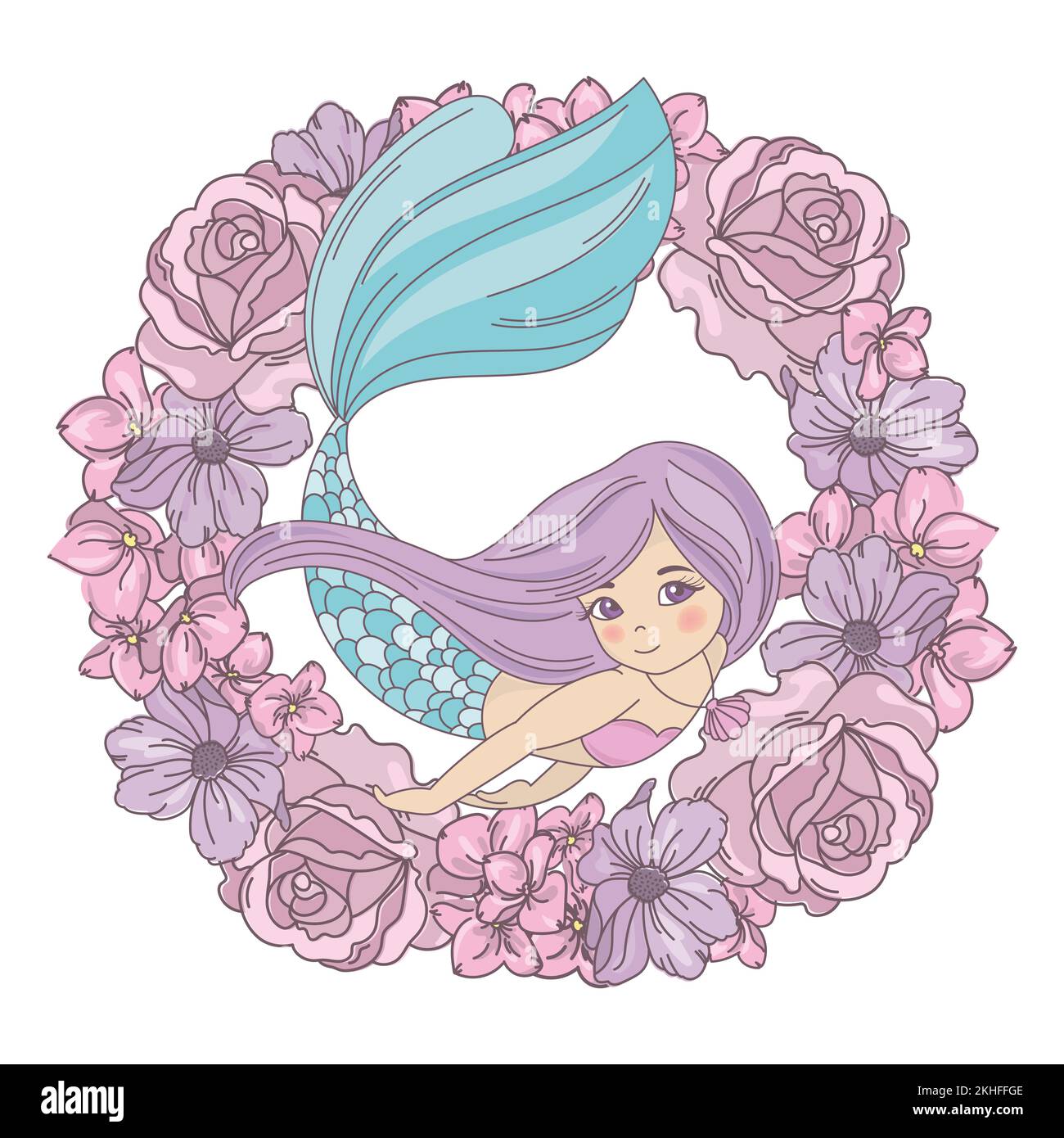 Mermaid frame clipart hi-res stock photography and images - Alamy