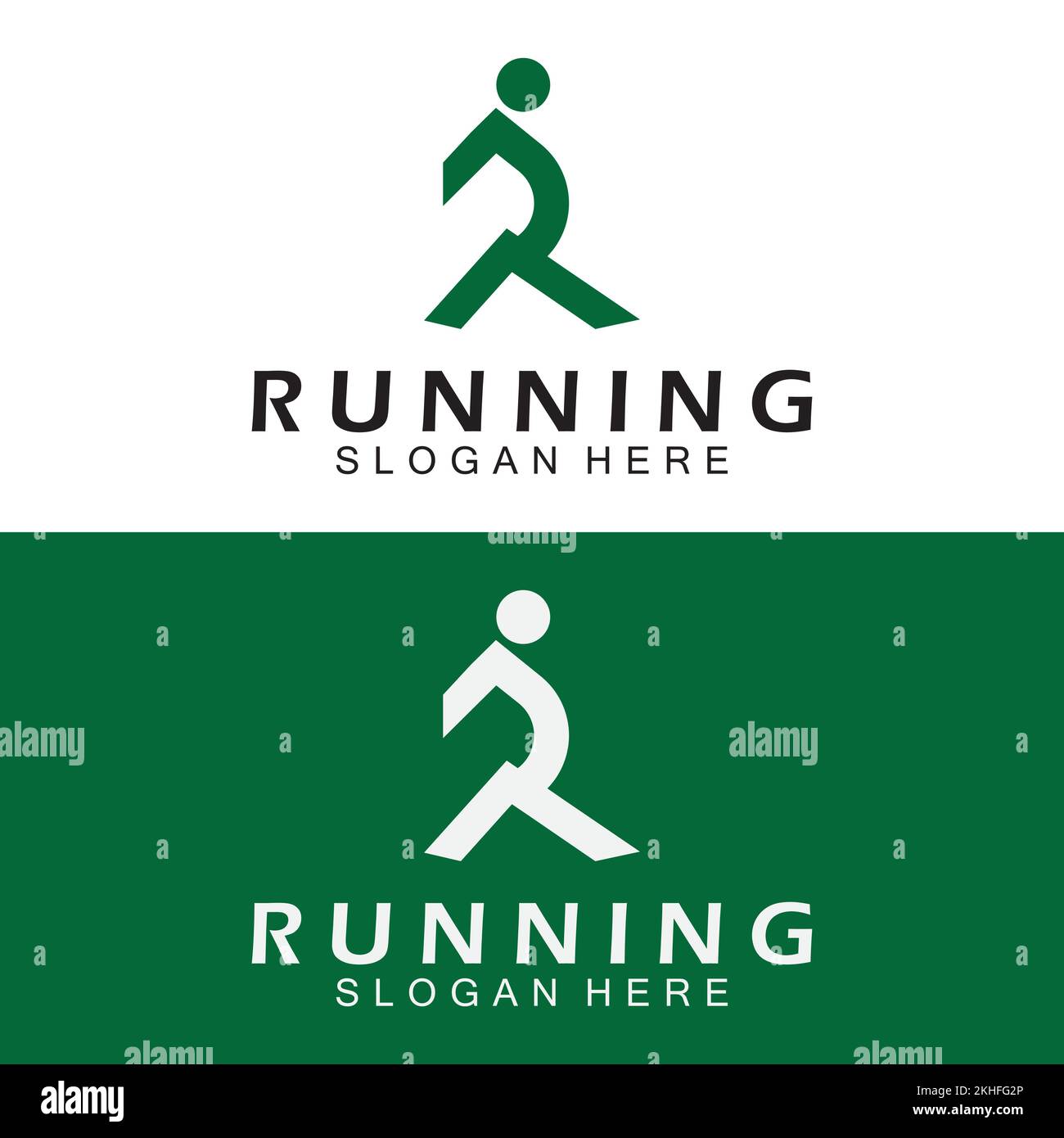 Letter R for running logo design combination letter R and people Stock ...