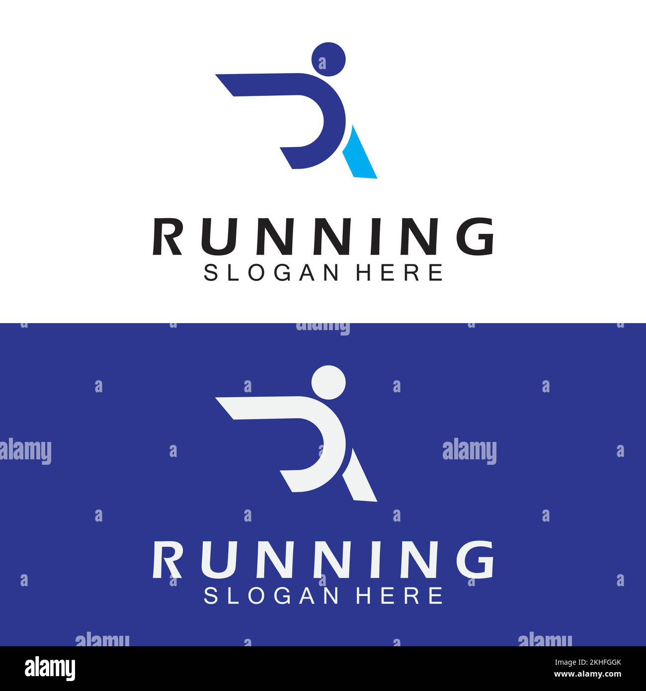 Letter R for running logo design combination letter R and people Stock ...