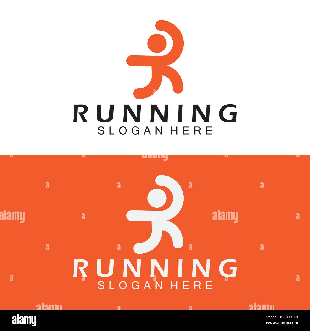 Letter R for running logo design combination letter R and people Stock ...