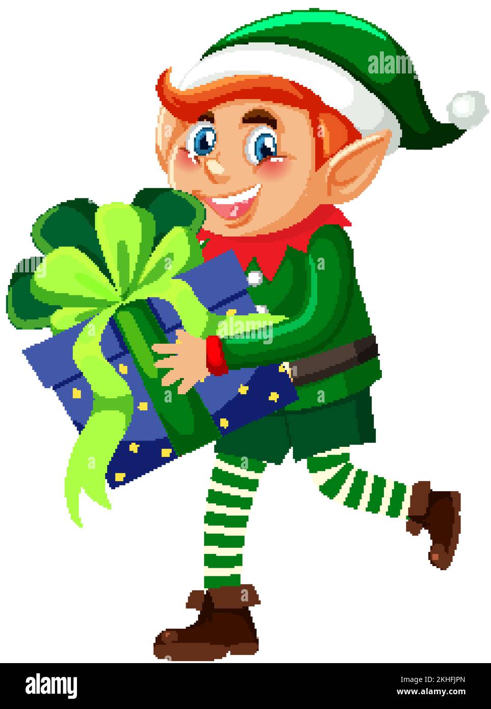 Christmas elf cartoon character illustration Stock Vector Image & Art ...