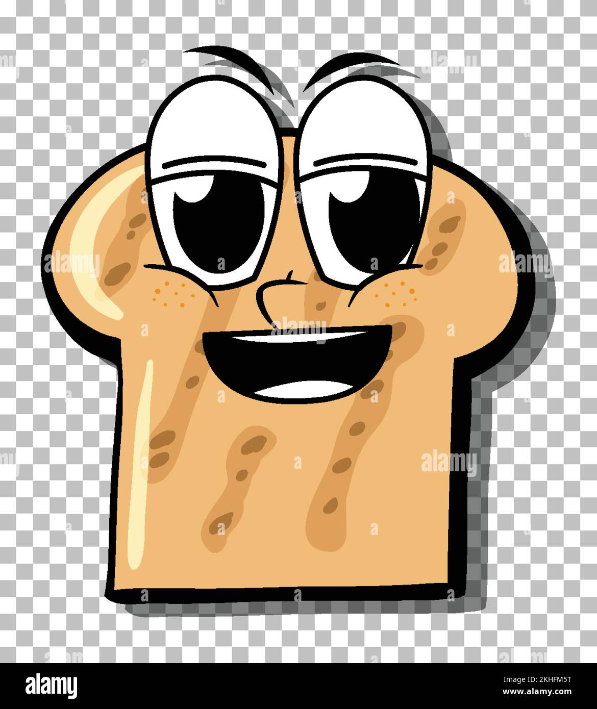 Bread cartoon character isolated illustration Stock Vector Image & Art ...