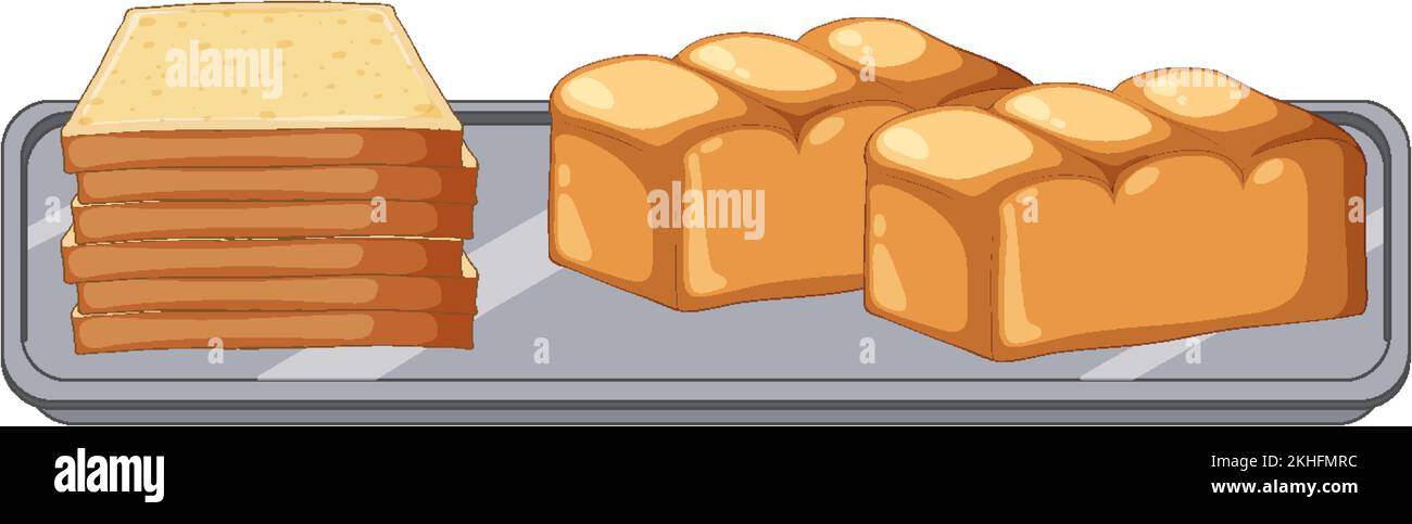 Delicious brioche bread on tray illustration Stock Vector Image & Art ...