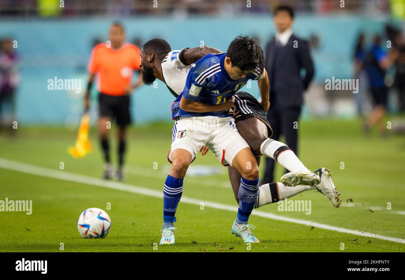 Doha, Qatar. 23rd Nov, 2022. Antonio Rüdiger (Deutschland), Takefusa ...