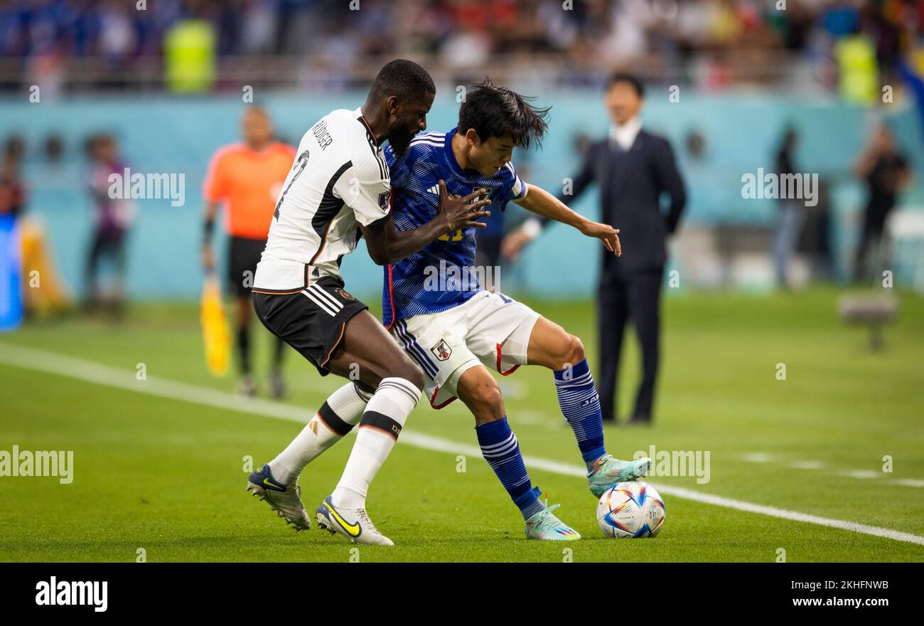 Doha, Qatar. 23rd Nov, 2022. Antonio Rüdiger (Deutschland), Takefusa ...