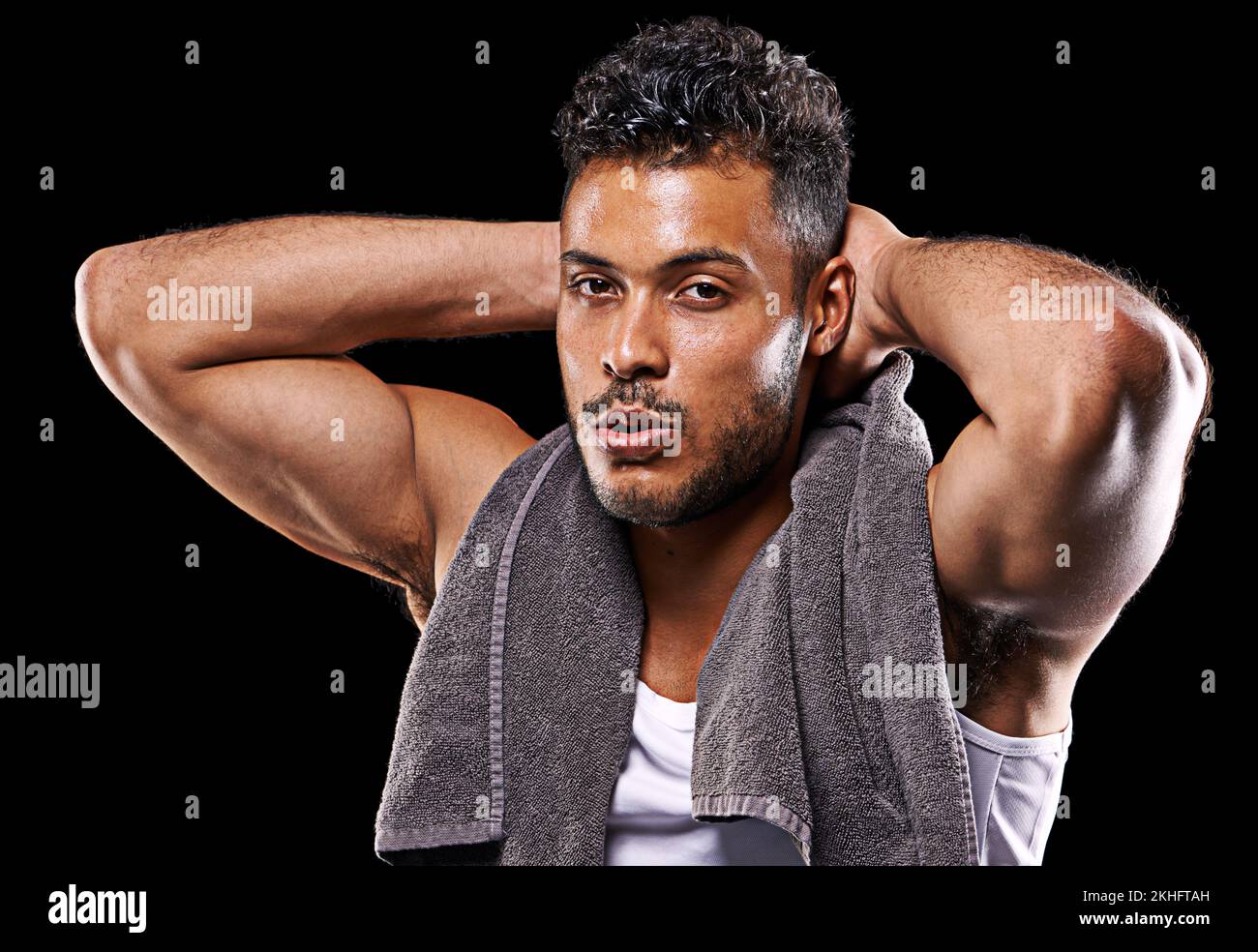 Theres no such thing as resting. Studio portrait of a handsome young man in sportswear standing ...