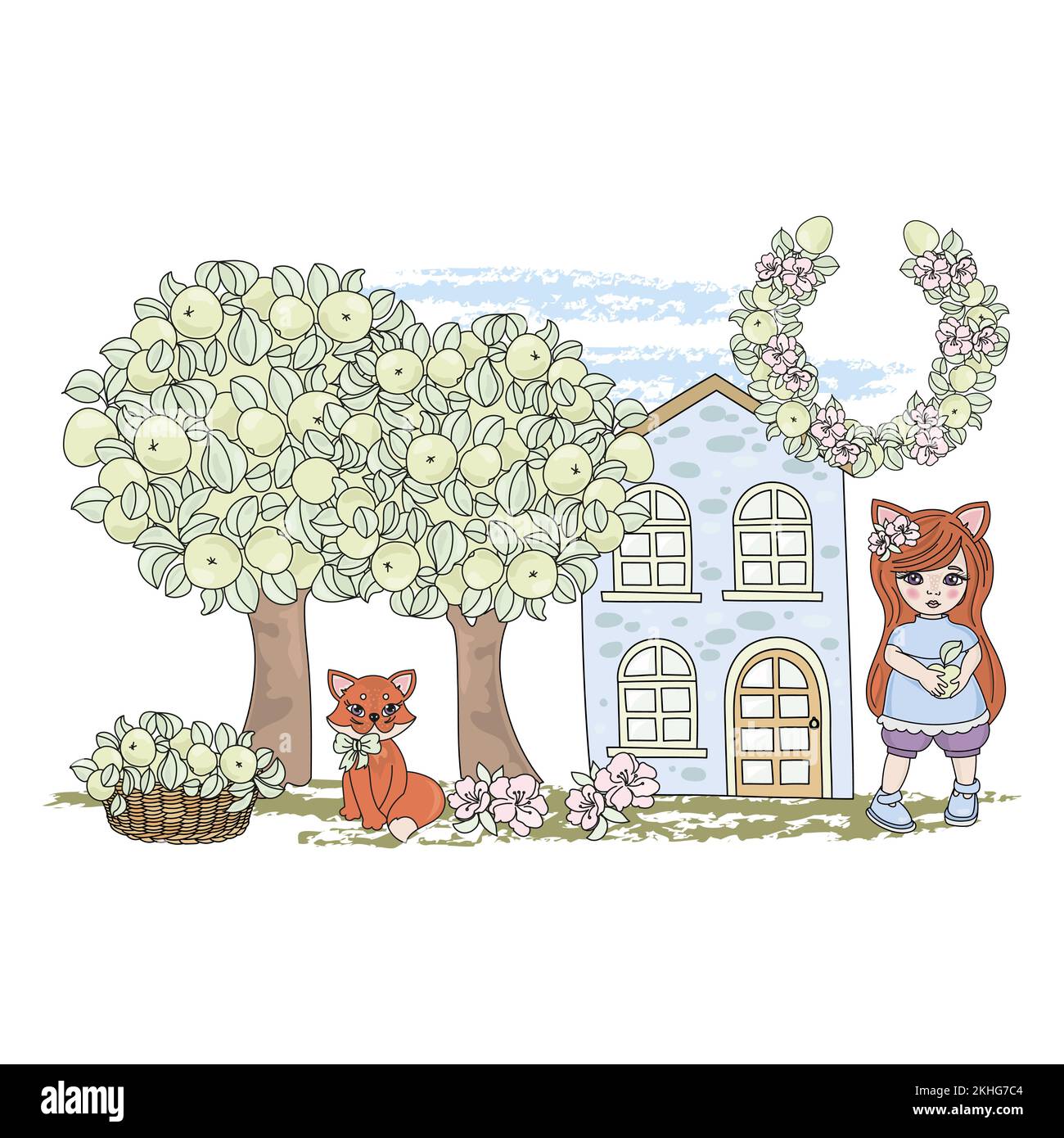 Fox home garden Stock Vector Images - Alamy