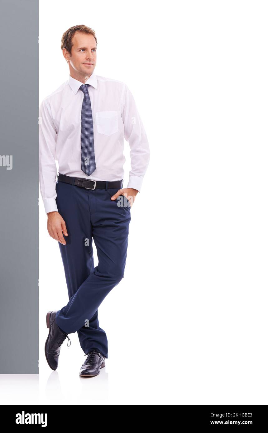 Hell take whatever comes. Portrait of an attractive young man in office ...