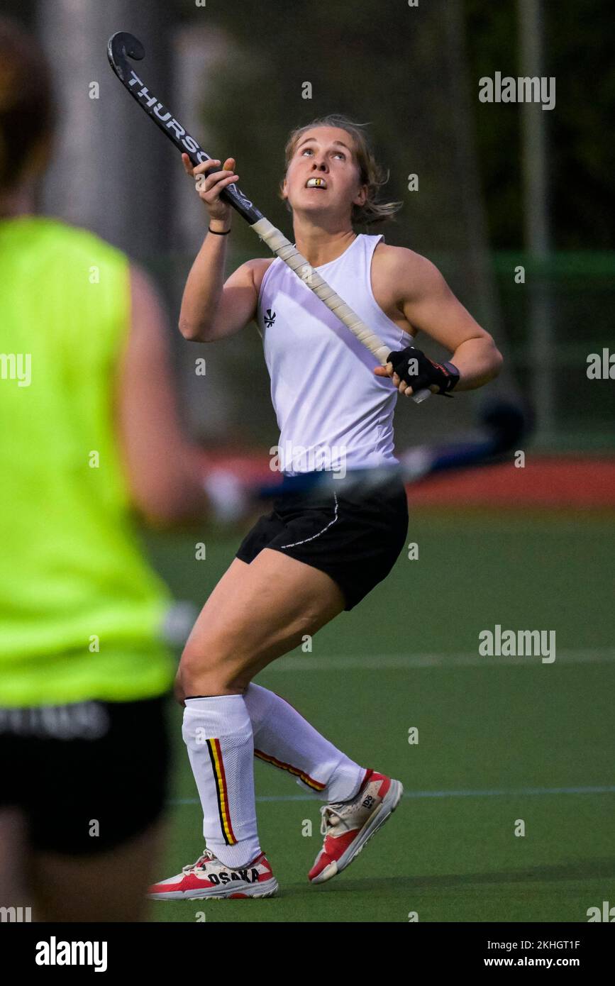 Hockey player Louise Versavel pictured in action during a training camp ...