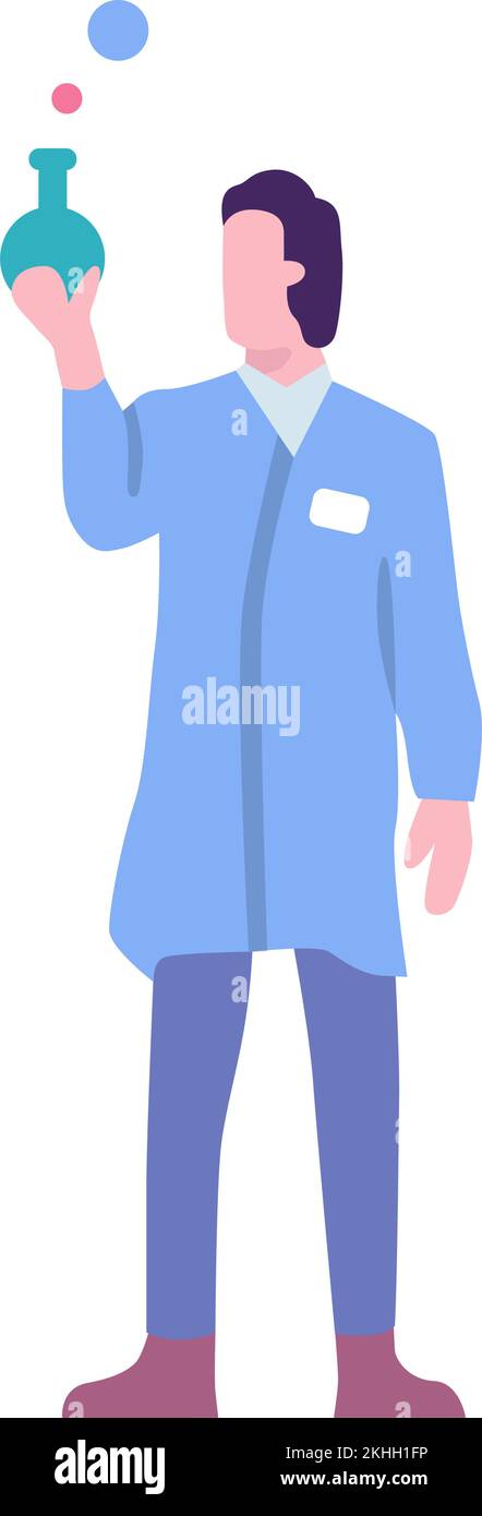 Scientist icon. Laboratory science vector. Lab character, man chemist ...
