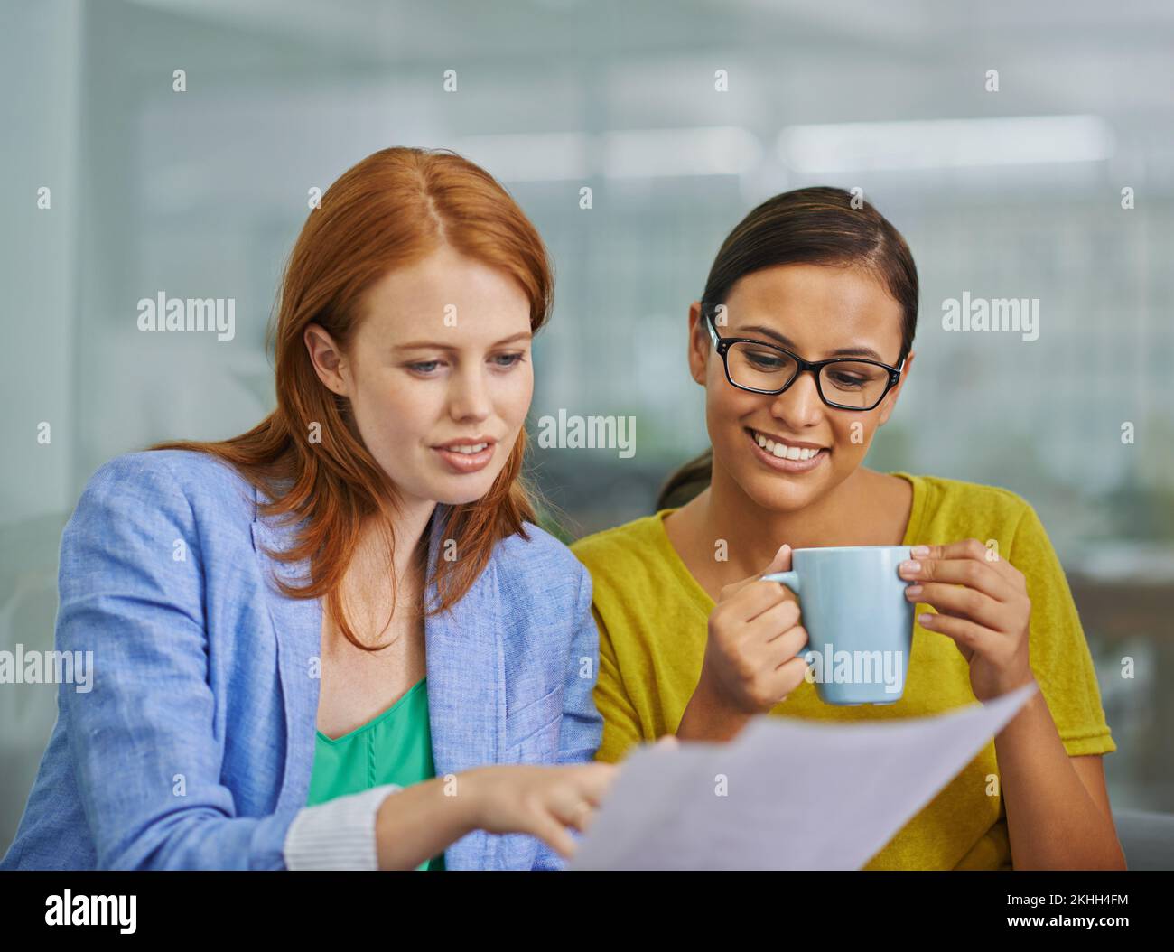 Lets go through this together. Two attractive female coworkers going ...