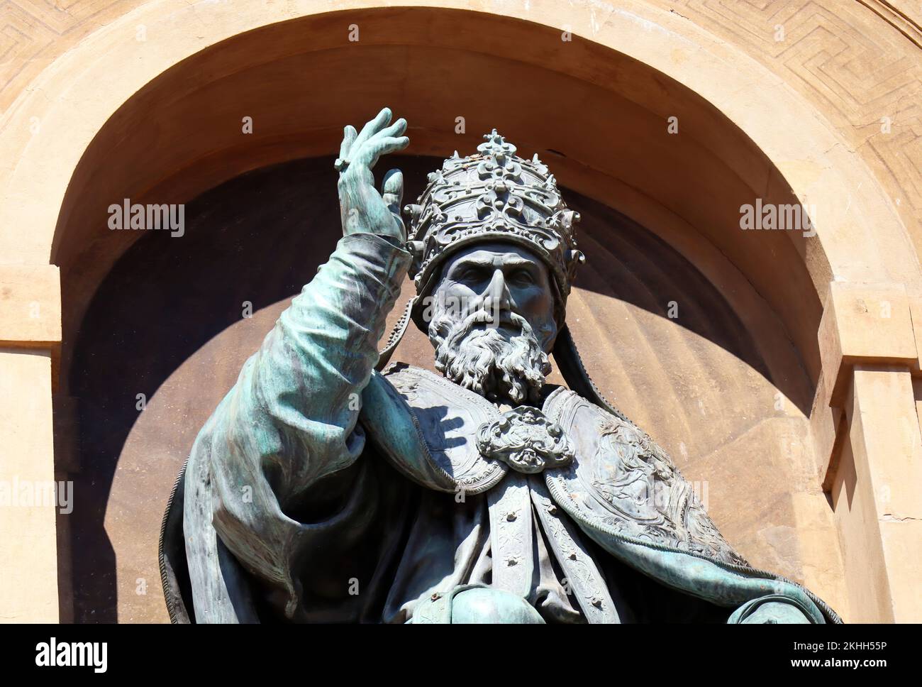 Statue of Pope Gregorio XIII in Bologna city hall. Italy Stock Photo ...