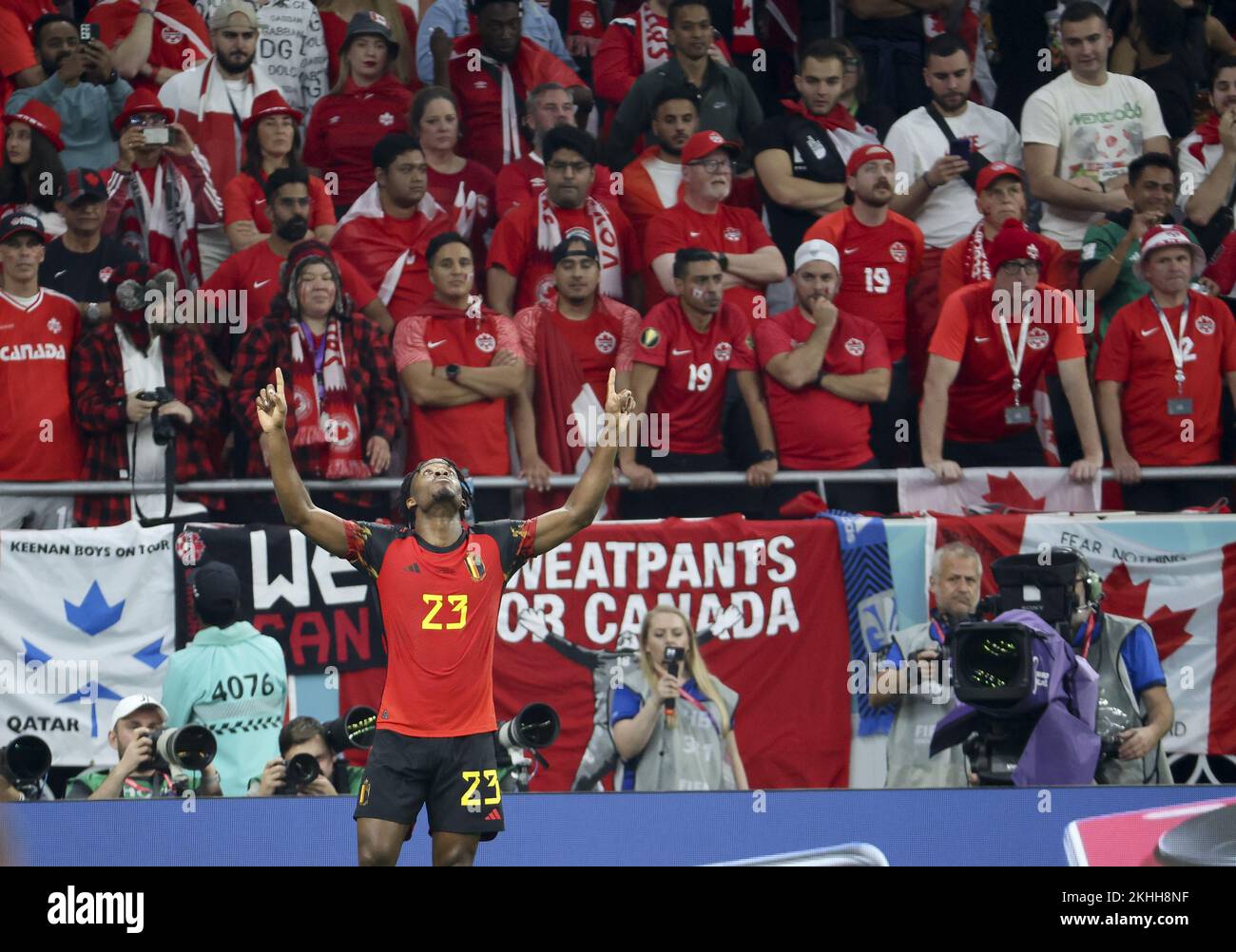 Michy Batshuayi of Belgium celebrates his goal during the FIFA World ...