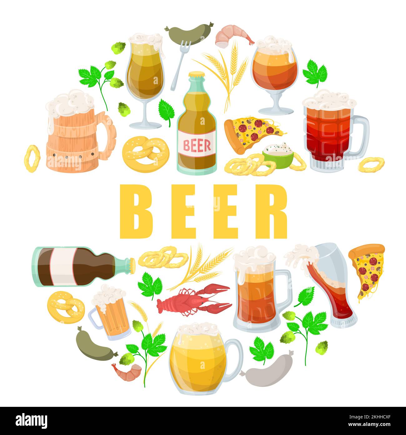 Beer vector poster pub alcohol drink illustration Stock Vector Image ...