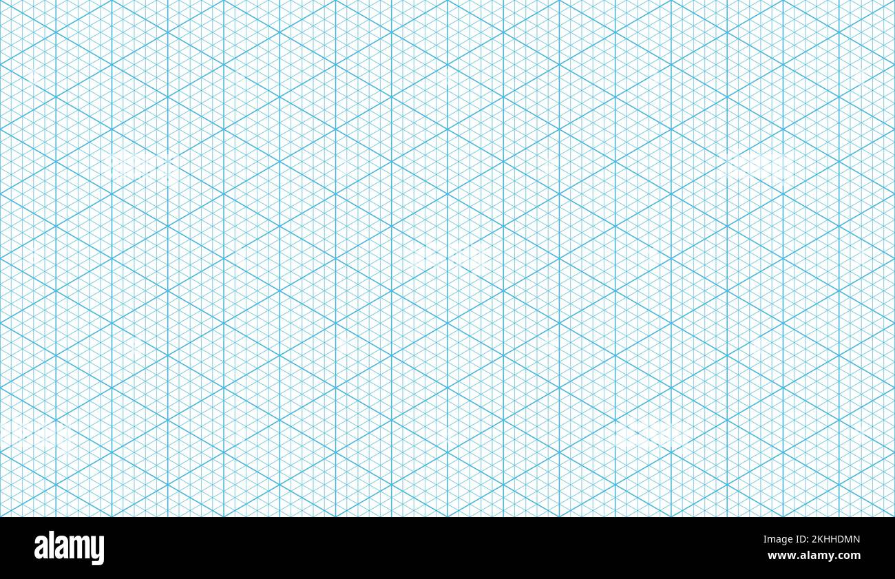 Isometric Grid Seamless Pattern Outline Isometric Graph Template Background Hexagon And