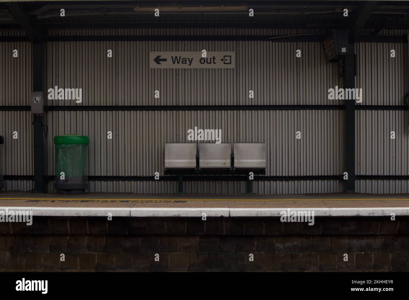 A subway station with 'way out' sign Stock Photo - Alamy
