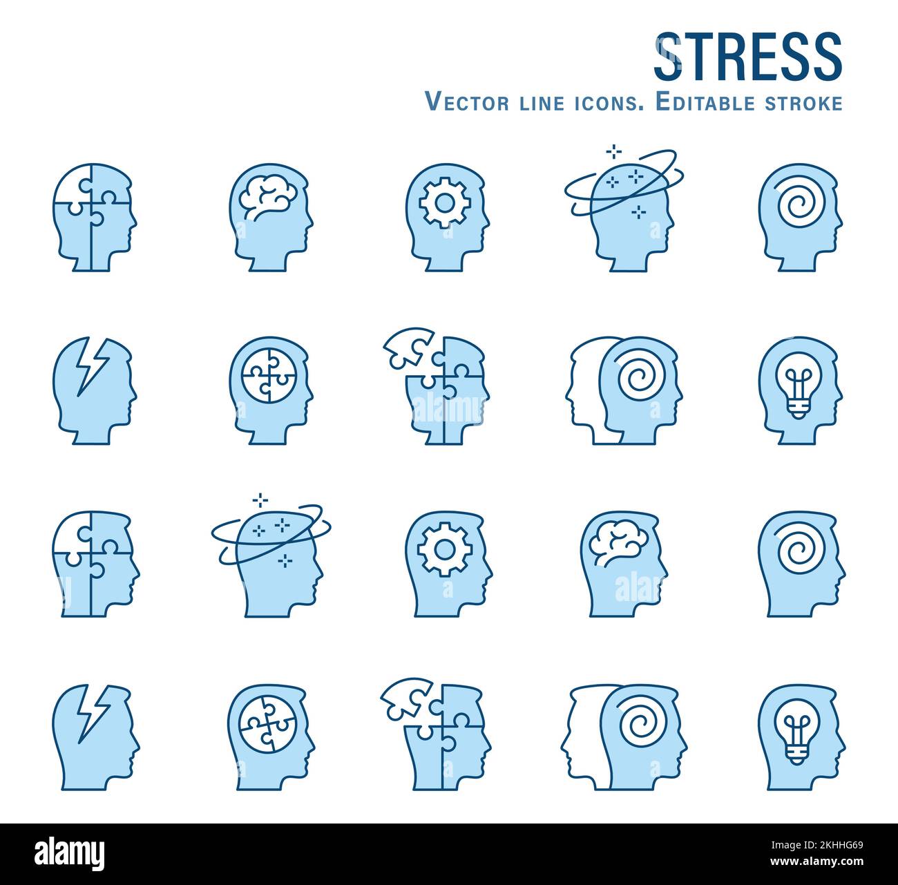 Line icons dizzy hi-res stock photography and images - Alamy