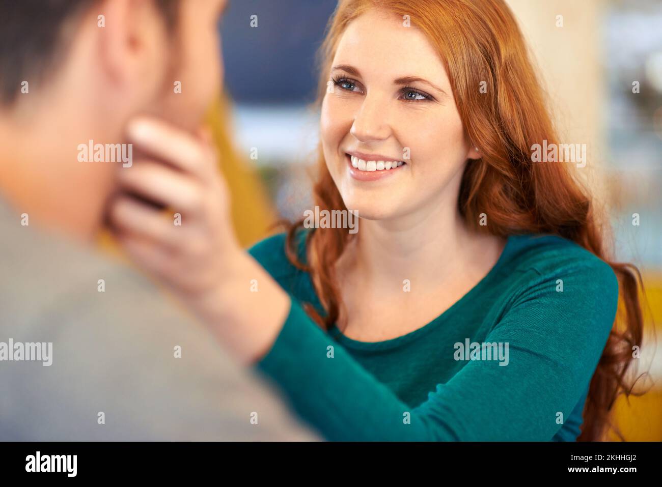 They cant keep their hands off each other. A cropped shot of a young ...