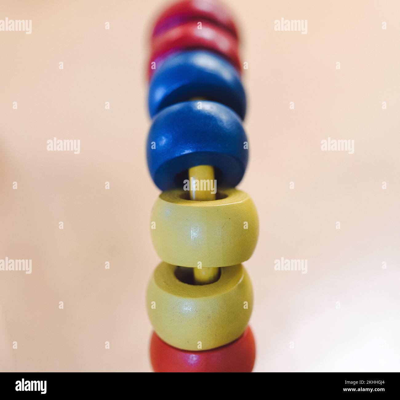 macro shot of primary color wooden beads Stock Photo - Alamy
