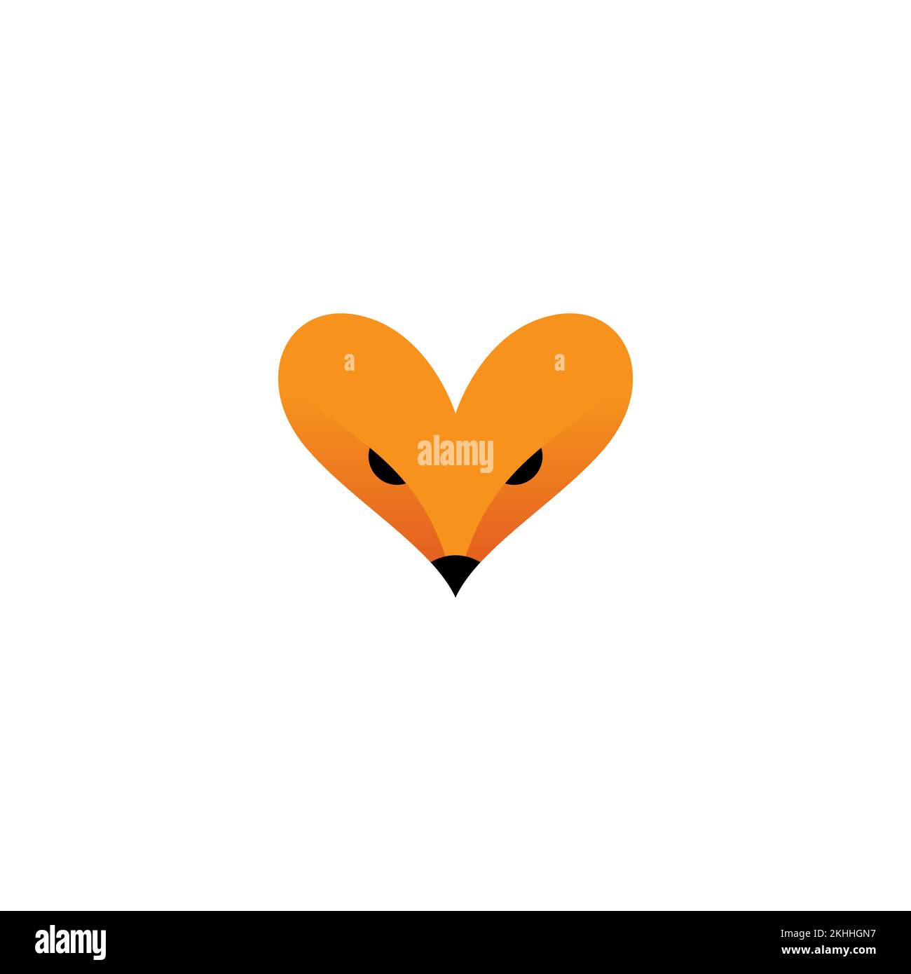 Fox Heart Logo Symbol. Fox Icon Vector Stock Vector Image & Art - Alamy